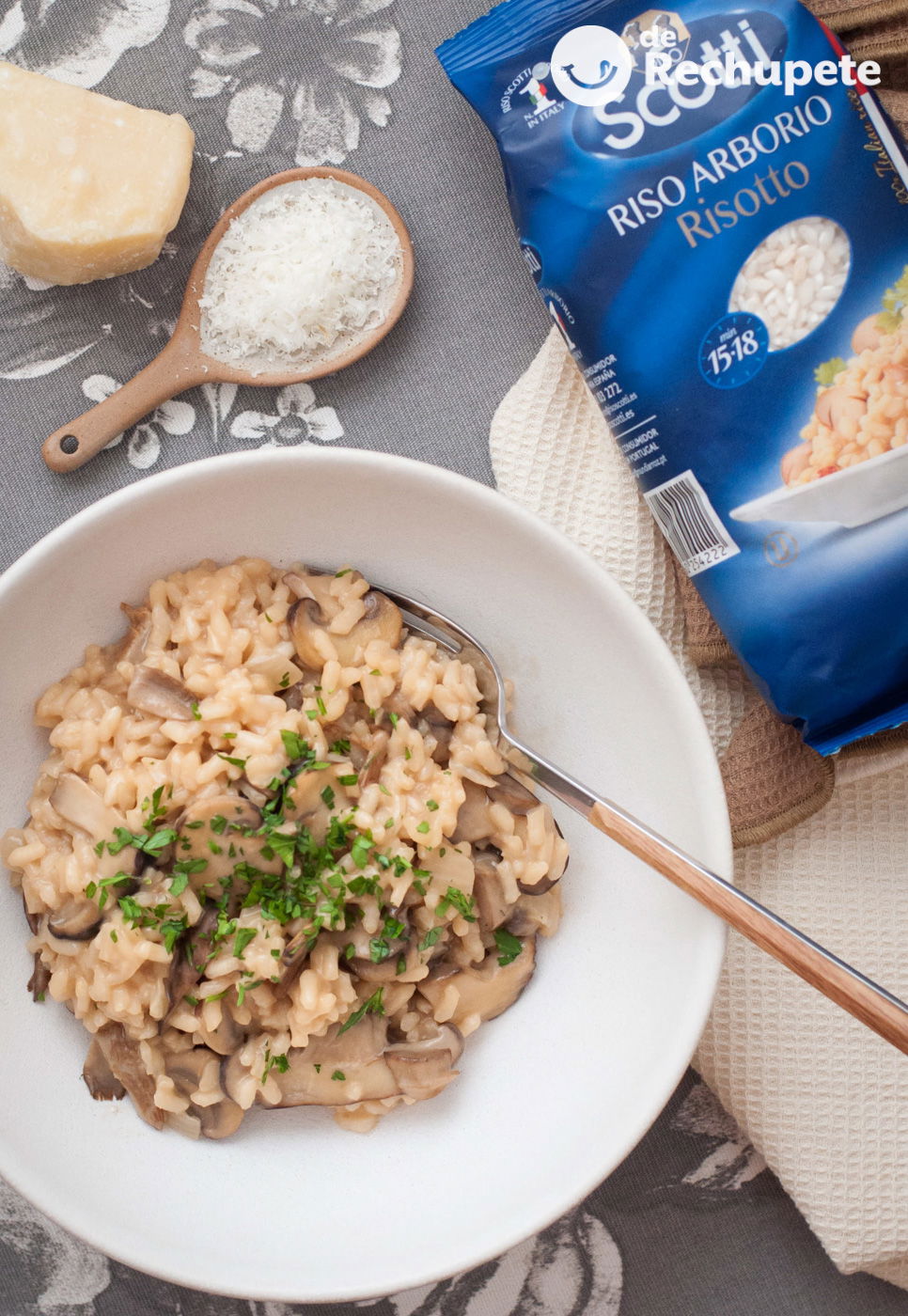 Risotto ai funghi. Risotto con champiñones y setas variadas - De Rechupete