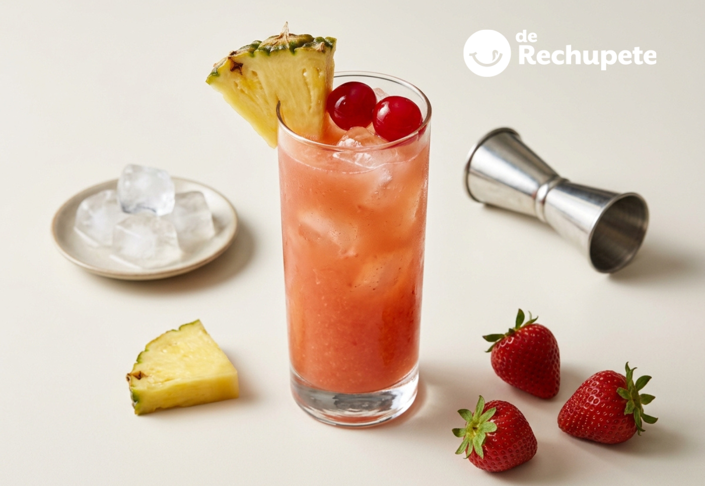 Jus d´Amour Barbara. Un cóctel con piña, fresa y ron blanco